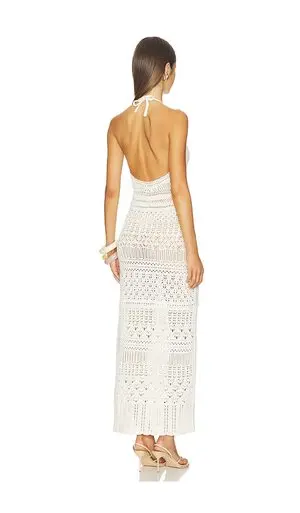 LoveShackFancy Massie Crochet Halterneck Maxi Dress