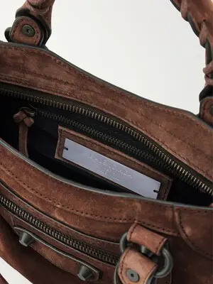 Balenciaga Le City Mini Suede Shoulder Bag - Brown