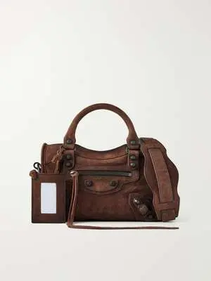 Balenciaga Le City Mini Suede Shoulder Bag