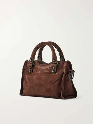 Balenciaga Le City Mini Suede Shoulder Bag