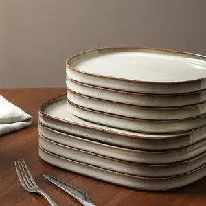 STONE + LAIN Cairo Stoneware 12-piece Dinnerware Set - Grey