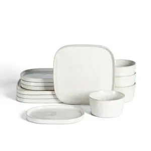 STONE + LAIN Cairo Stoneware 12-piece Dinnerware Set - White