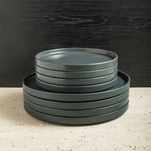 STONE + LAIN Celina Stoneware 16-piece Dinnerware Set - Gray Matte
