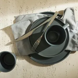 STONE + LAIN Celina Stoneware 16-piece Dinnerware Set - Gray Matte