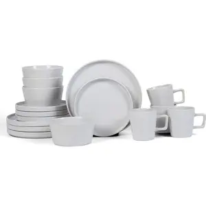 STONE + LAIN Celina Stoneware 16-piece Dinnerware Set - White