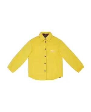 Fendi Fleece And Ff Nylon Reversible Shirt Jacket - Yellow