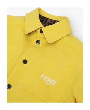 Fendi Fleece And Ff Nylon Reversible Shirt Jacket - Yellow
