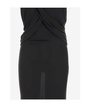 Saint Laurent Open-back Draped Hooded Maxi Dress