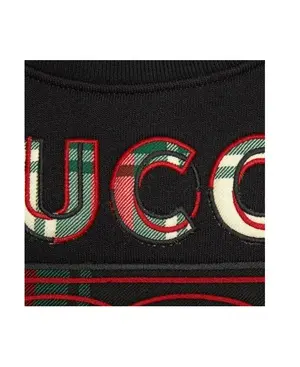 Gucci Retro Logo Pullover With Plaid Detail
