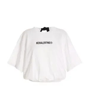 Red Valentino Logo T-shirt With Bow Detail - White