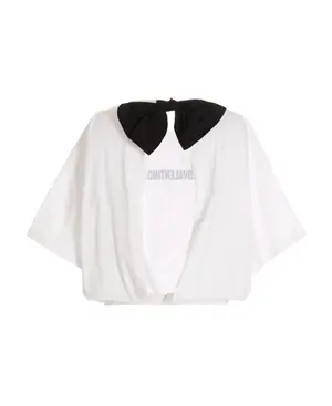 Red Valentino Logo T-shirt With Bow Detail - White