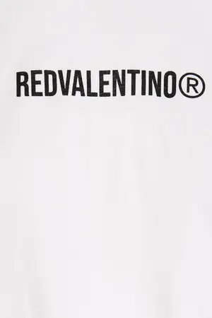Red Valentino Logo T-shirt With Bow Detail - White