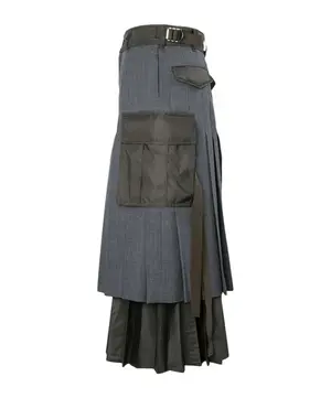 Sacai Pleated Layered Midi Skirt - Black