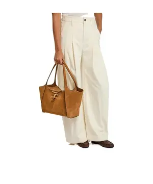 TOD'S T-plaque Suede Tote