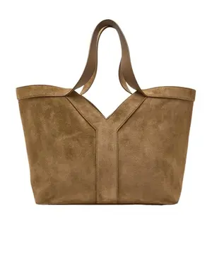 Saint Laurent Suede Tote Bag - Brown