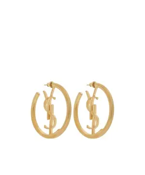 Saint Laurent Gold Hoop Earrings - Yellow