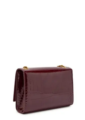 Saint Laurent Small Crocodile-effect Patent Leather Shoulder Bag