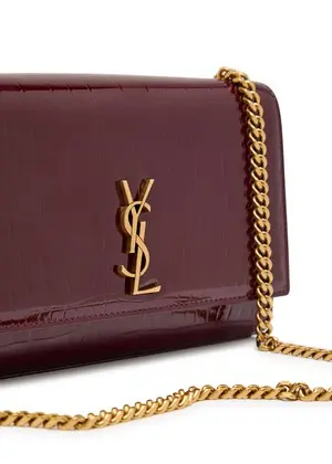 Saint Laurent Small Crocodile-effect Patent Leather Shoulder Bag