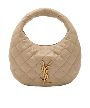 Saint Laurent Mini Quilted Leather Top Handle Bag - Nude
