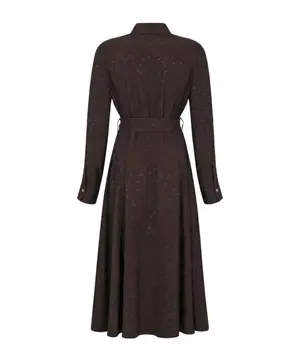 Pinko Long Shirt Dress With Mother-of-pearl Buttons And Tie Belt