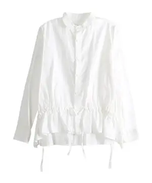 Y’s Long-sleeve Shirt With Pleated Waist