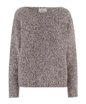 Bruno Manetti Mélange Crew Neck Knitted Sweater