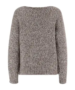 Bruno Manetti Mélange Crew Neck Knitted Sweater