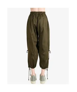 Y’s Elastic-waist Ruched Casual Trousers With Drawstring Detail