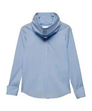 7 For All Mankind High-neck Long-sleeve Shirt