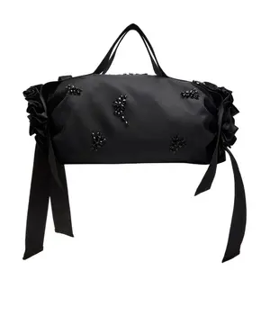 Simone Rocha Double Ribbon Rosette Handle Bag - Black