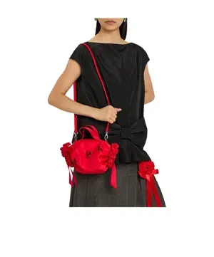 Simone Rocha Double Ribbon Rosette Mini Top Handle Bag