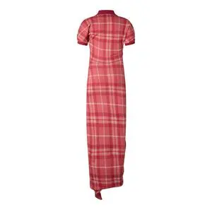 VIVIENNE WESTWOOD Plaid Polo Puff Sleeve Ruched Maxi Dress