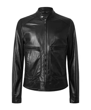 Dolce & Gabbana Stand-collar Moto Leather Jacket