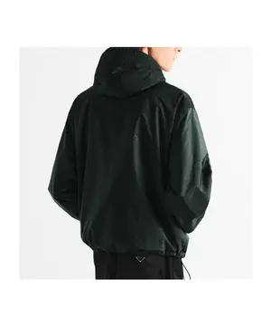 Prada Hooded Zip-up Windbreaker With Logo