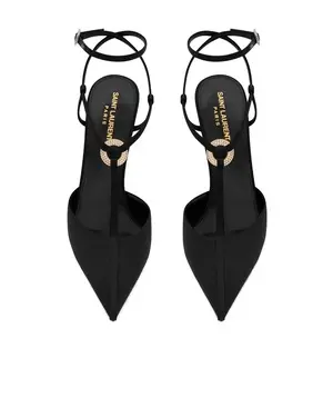 Saint Laurent Luna Slingback Pumps In Crepe Satin