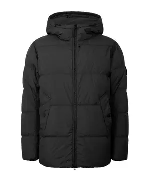 Stone Island Horizontal Quilted Hooded Down Jacket