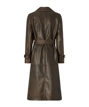 Pinko Long Double-breasted Belted Coat