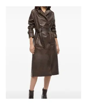 Pinko Long Double-breasted Belted Coat