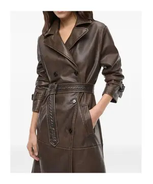 Pinko Long Double-breasted Belted Coat