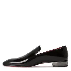 CHRISTIAN LOUBOUTIN Patent Leather Square-toe Slip-on Loafers