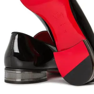 CHRISTIAN LOUBOUTIN Patent Leather Square-toe Slip-on Loafers