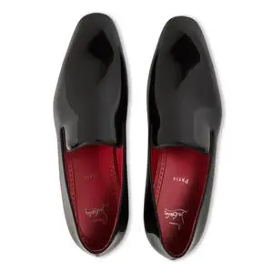 CHRISTIAN LOUBOUTIN Patent Leather Square-toe Slip-on Loafers