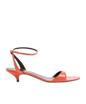 THE ROW Low Heel Sandals With Ankle Strap - Orange