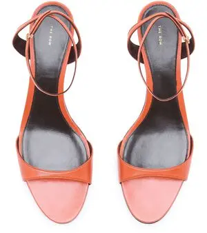 THE ROW Low Heel Sandals With Ankle Strap - Orange