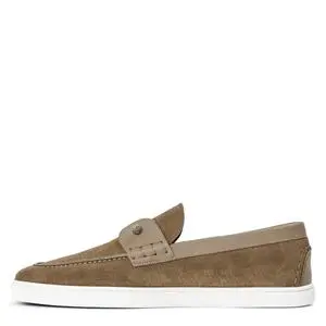 CHRISTIAN LOUBOUTIN Suede Buckle Slip-on Loafers