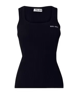 Miu Miu Square-neck Ribbed Knit Tank Top