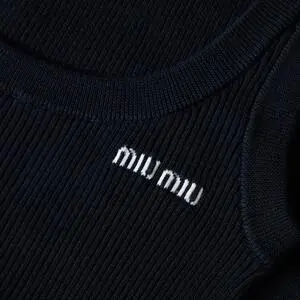 Miu Miu Square-neck Ribbed Knit Tank Top