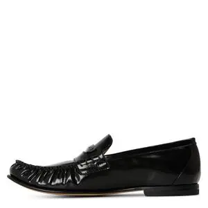 Fendi Glossy Ruched Loafer - Black