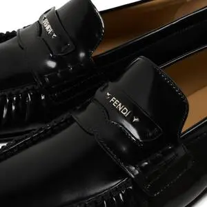 Fendi Glossy Ruched Loafer - Black