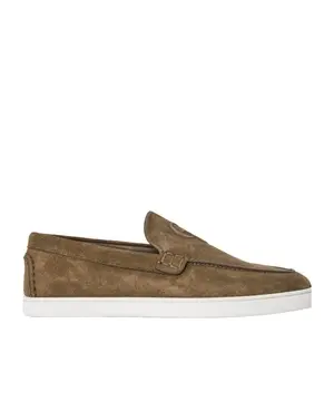 CHRISTIAN LOUBOUTIN Suede Slip-on Loafers - Green